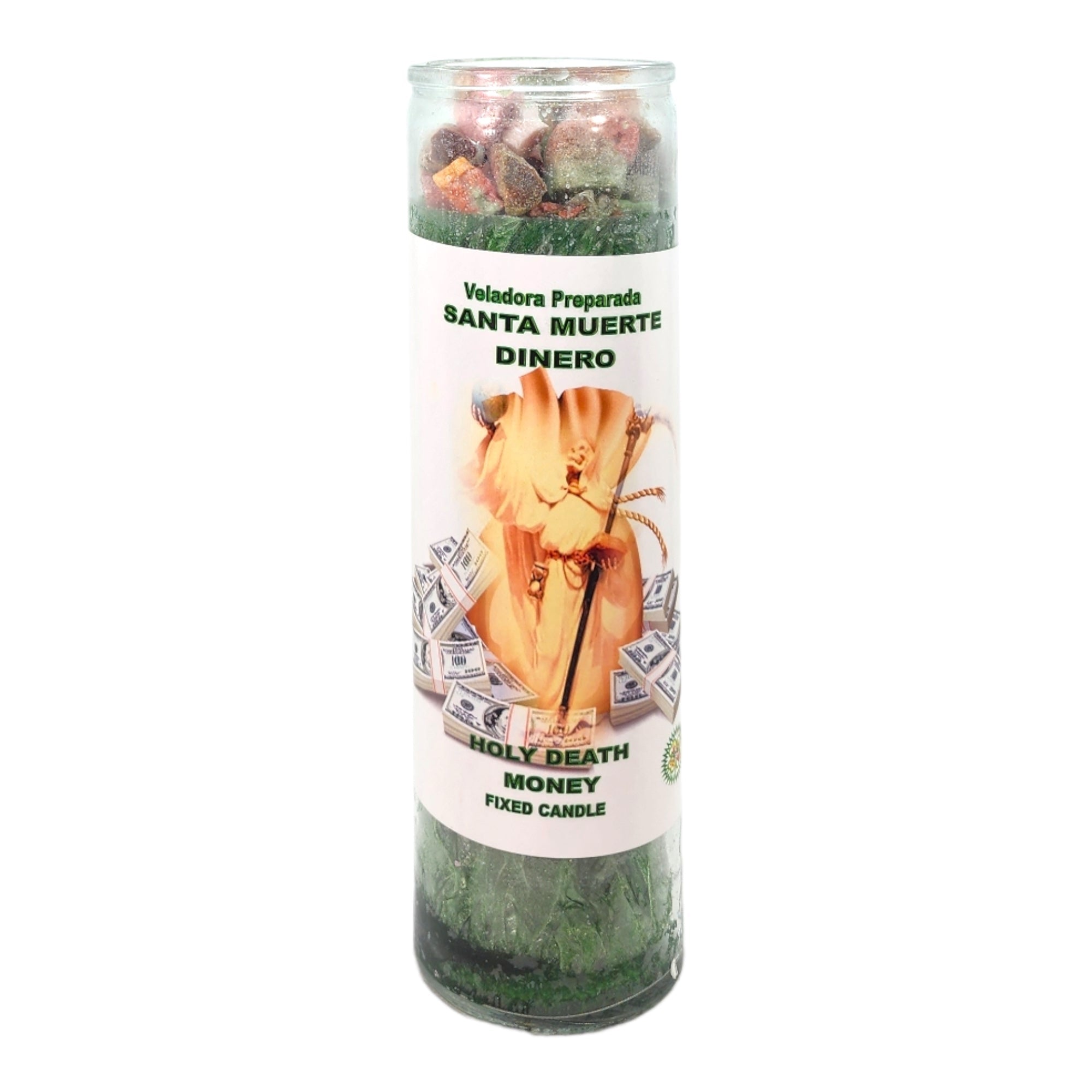 HOLY DEATH MONEY-Palm Wax Spiritual intention Spell Candle-[GREEN] | V ...